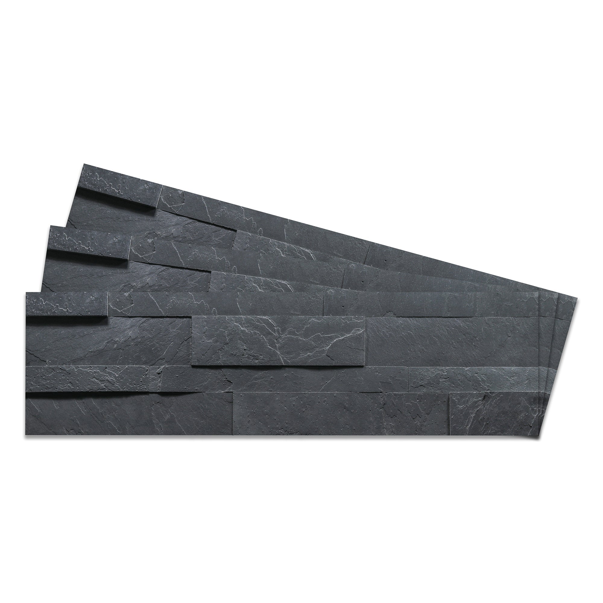 Shuttle Gray - Self-Adhesive 3D Peel & Stick Real Stacked Stone Tiles ...