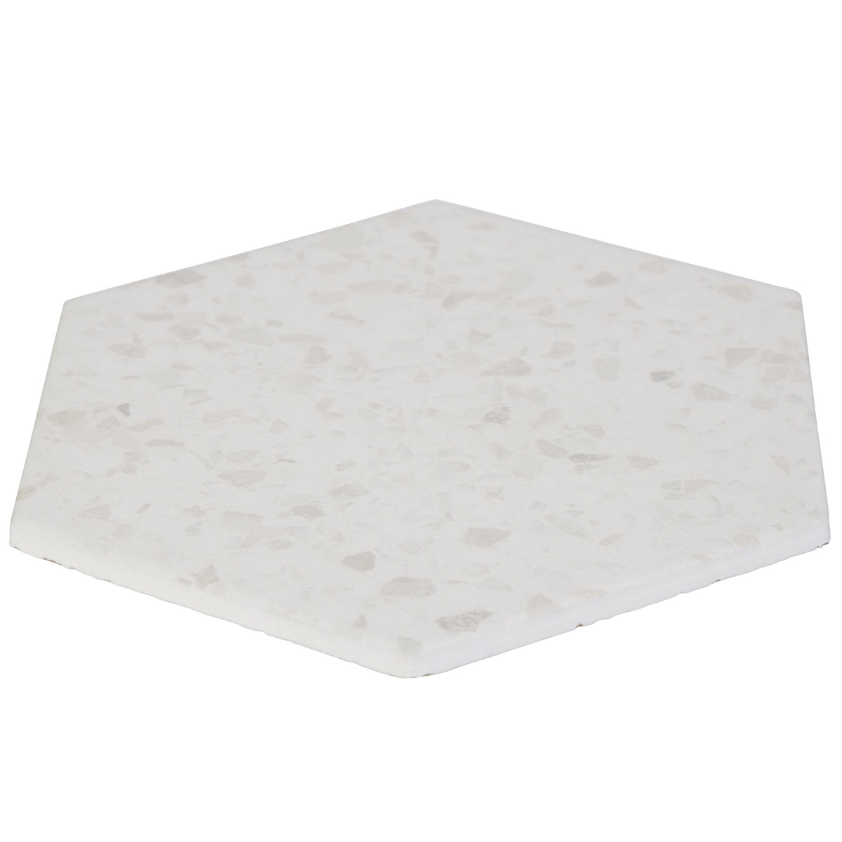 8x10 Hexagon Spark White porcelain tile | Industry Tile