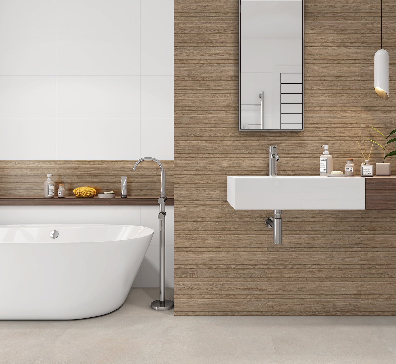 12x24 Wood Panel 3D design wall tile - Nogal – Industry Tile